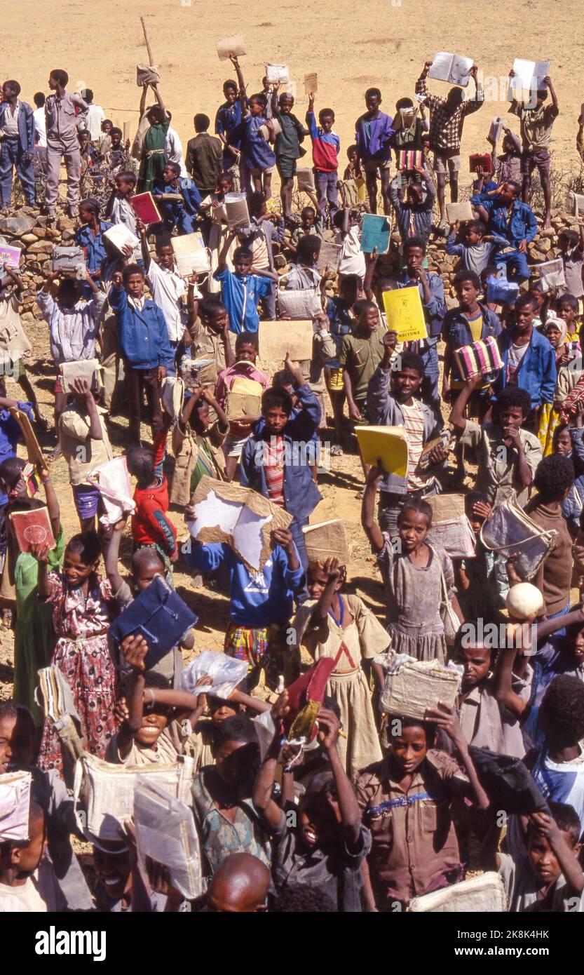Ethiopia, Tigray - children of a primary school finished class Stock ...