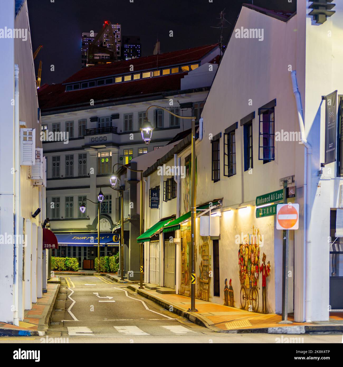 Mohamed Ali Lane, Singapore, taken at night Stock Photo - Alamy