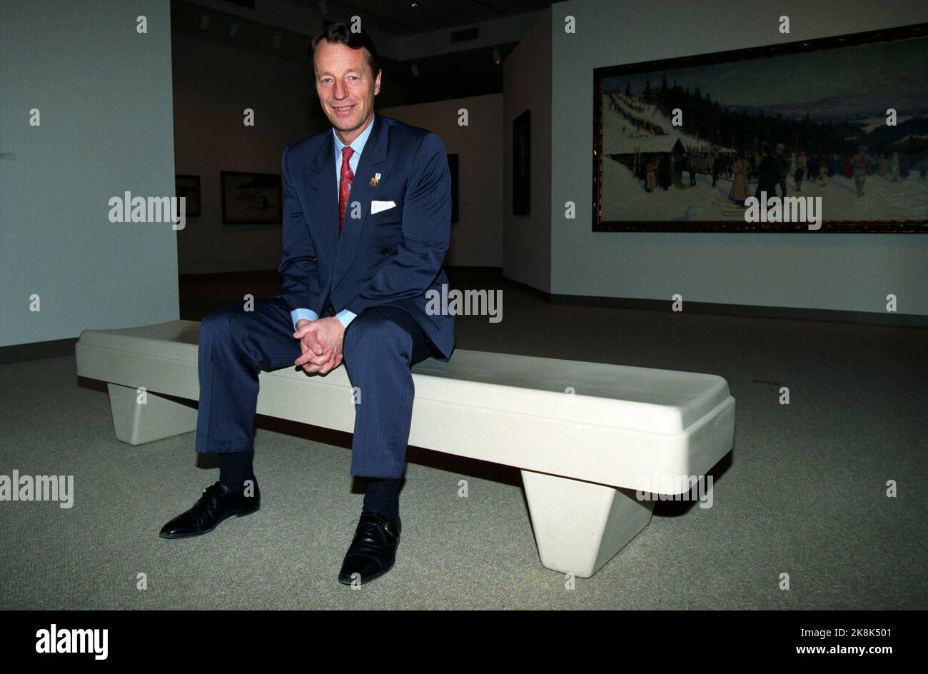 Gerhard heiberg in the art gallery showing the norwegian exhibition hi ...