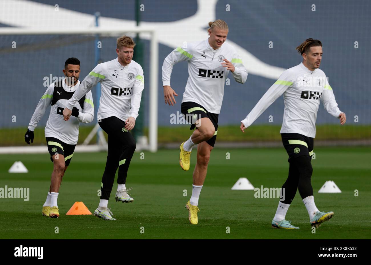 Left to right, Manchester City's Riyad Mahrez, Kevin De Bruyne, Erling ...