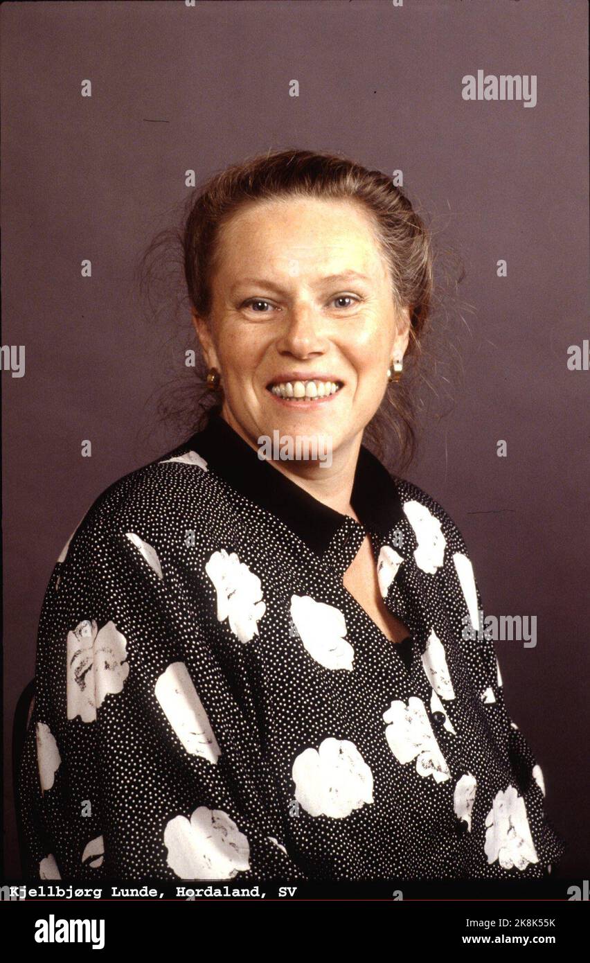 Kjellbjørg Lunde, Hordaland, Socialist Left Party, period 1989/1993 ...