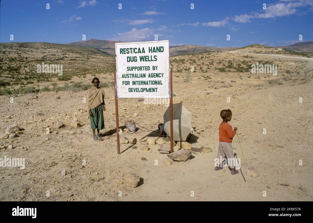 Ethiopia, Wells in an area that have been dug by australian aid ...