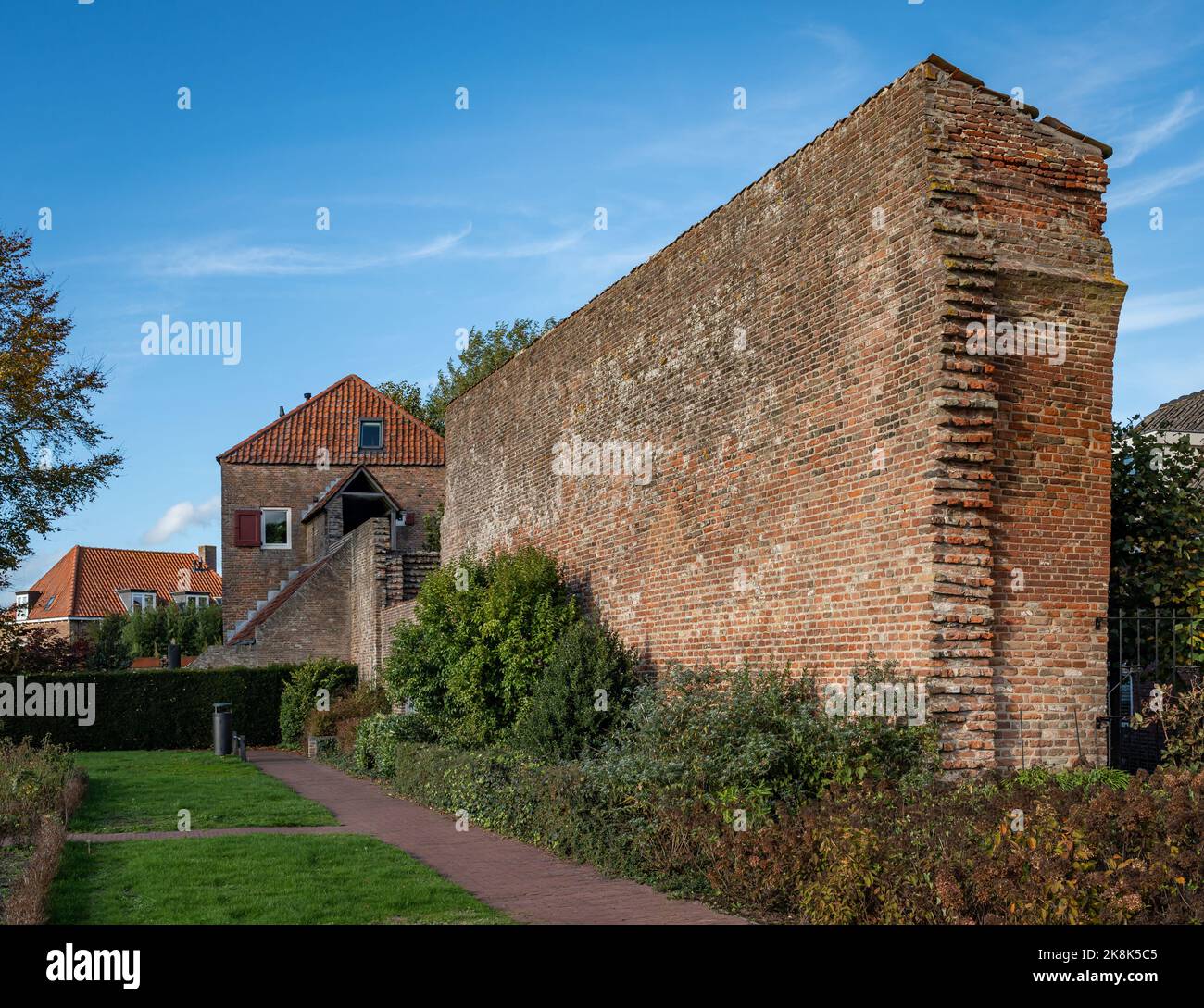 The city of Harderwijk, Province Gelderland, view of old city wall, one ...