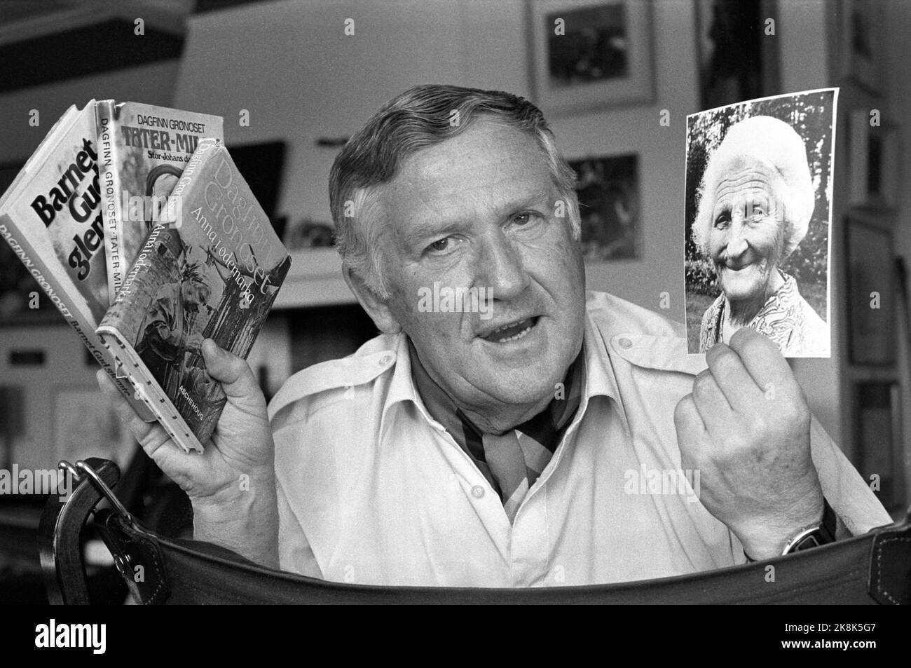 Oslo October 1982 Author and journalist Dagfinn Grønoset with some of ...