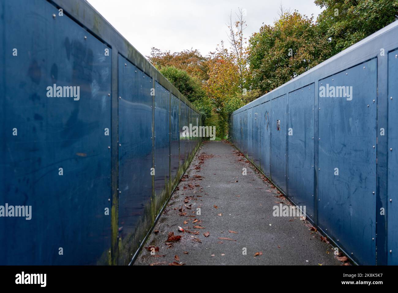 Pedestrian foot bridge .Poverty Lane Maghull Stock Photo - Alamy