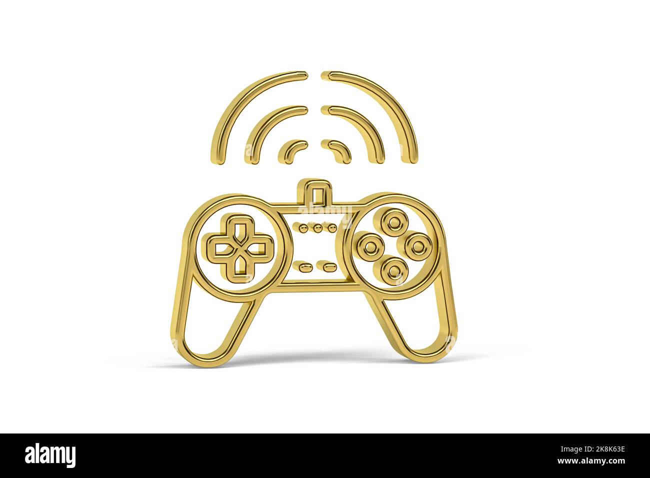 Golden 3d gamepad icon isolated on white background - 3d render Stock ...
