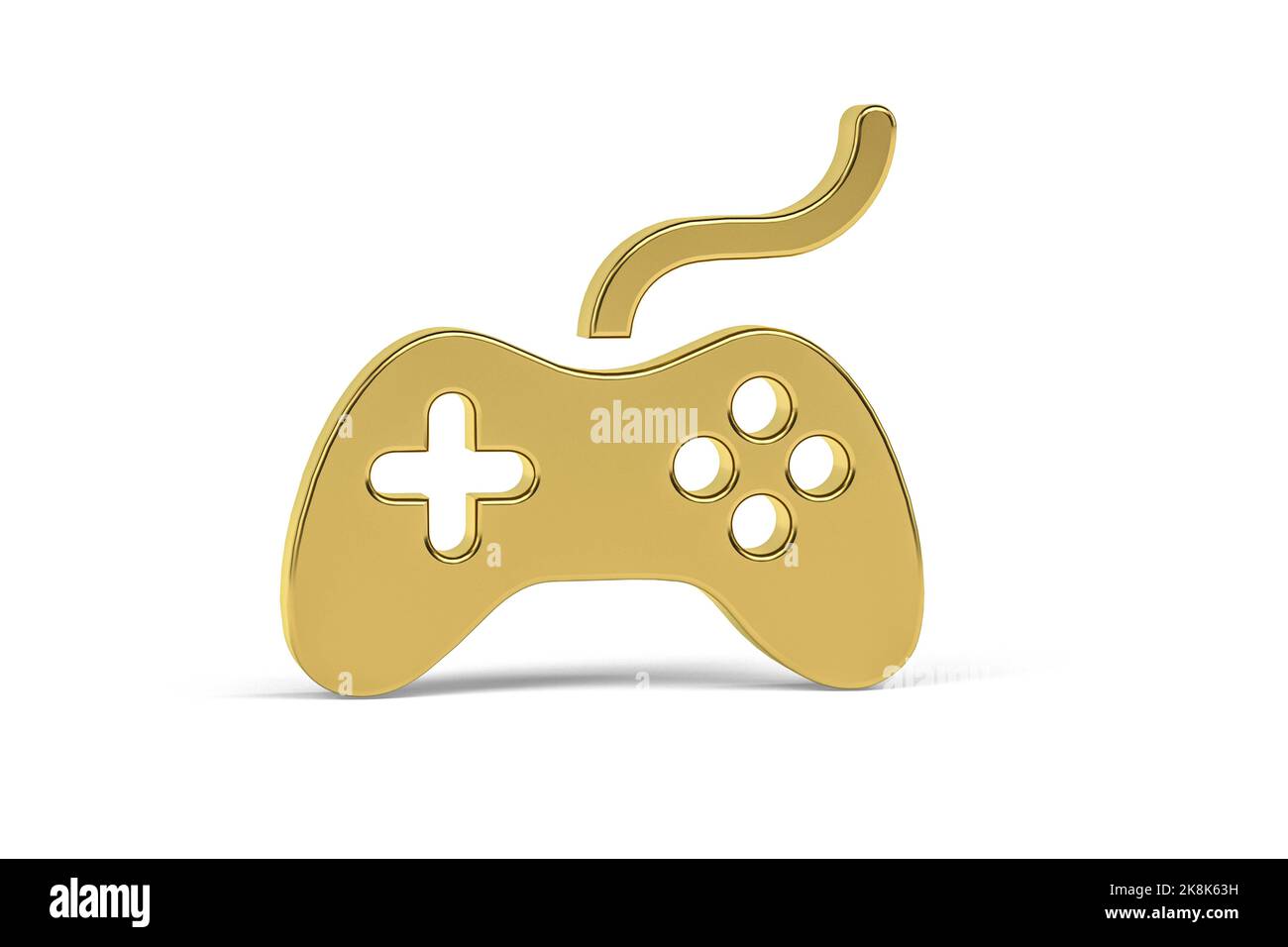 Golden 3d gamepad icon isolated on white background - 3d render Stock ...