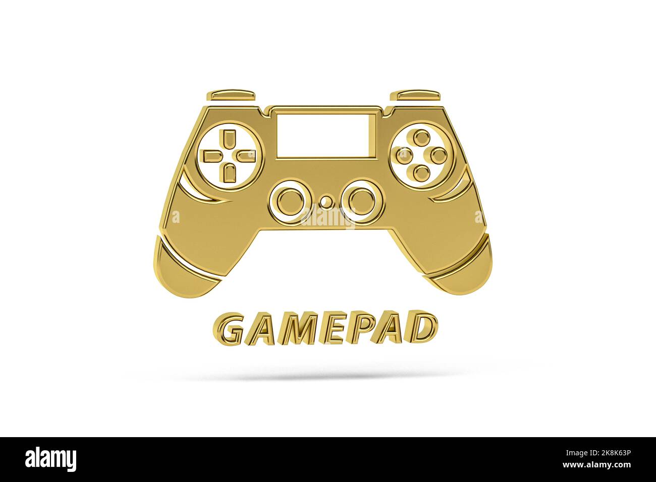 Golden 3d gamepad icon isolated on white background - 3d render Stock ...