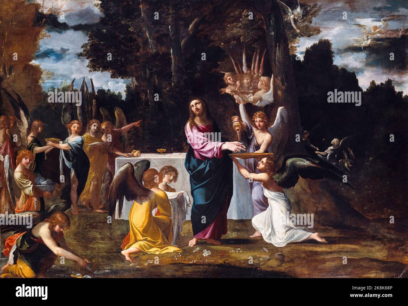 Christ in the wilderness served by angels hi-res stock photography and ...