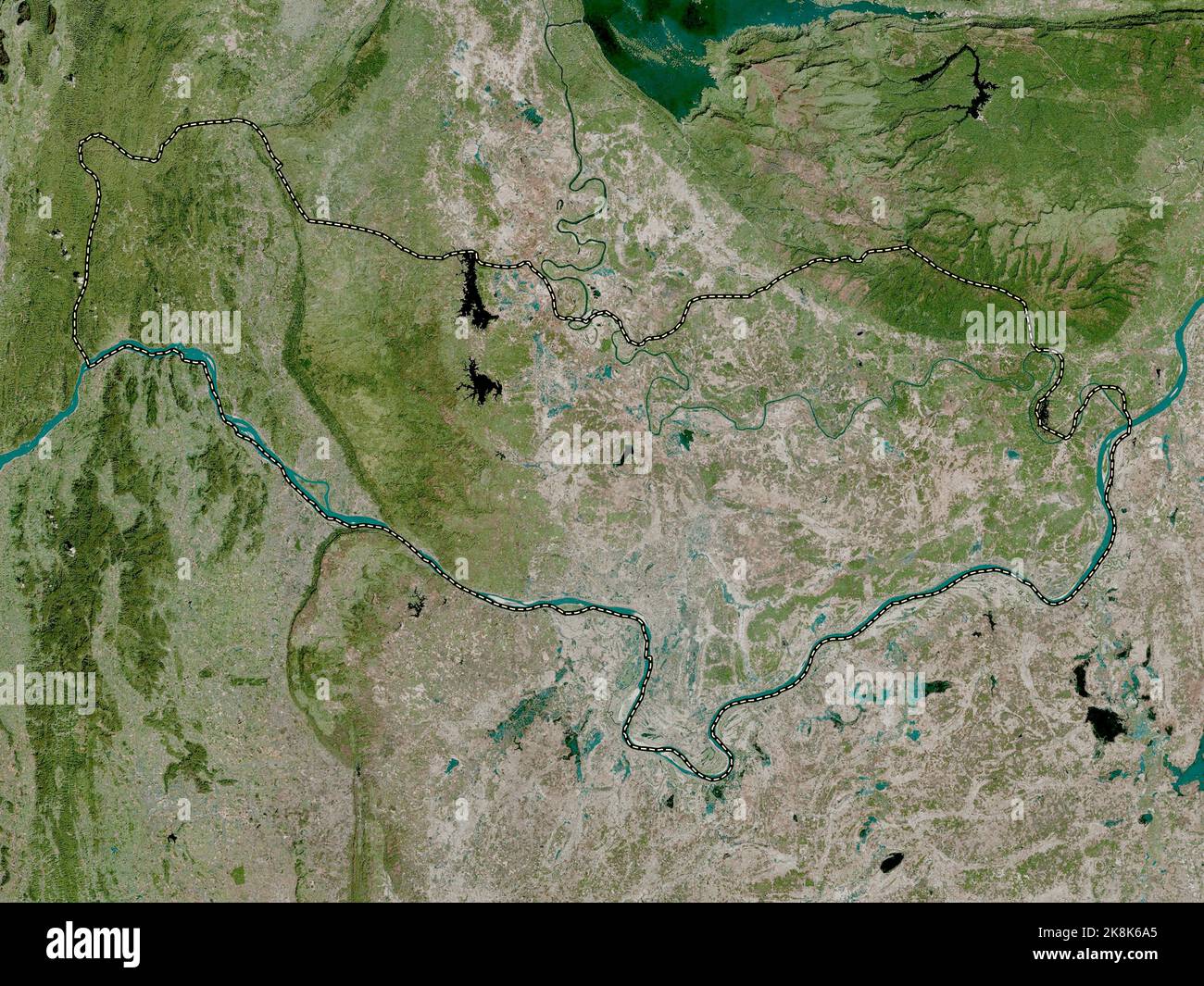 Vientiane prefecture, prefecture of Laos. High resolution satellite map Stock Photo - Alamy