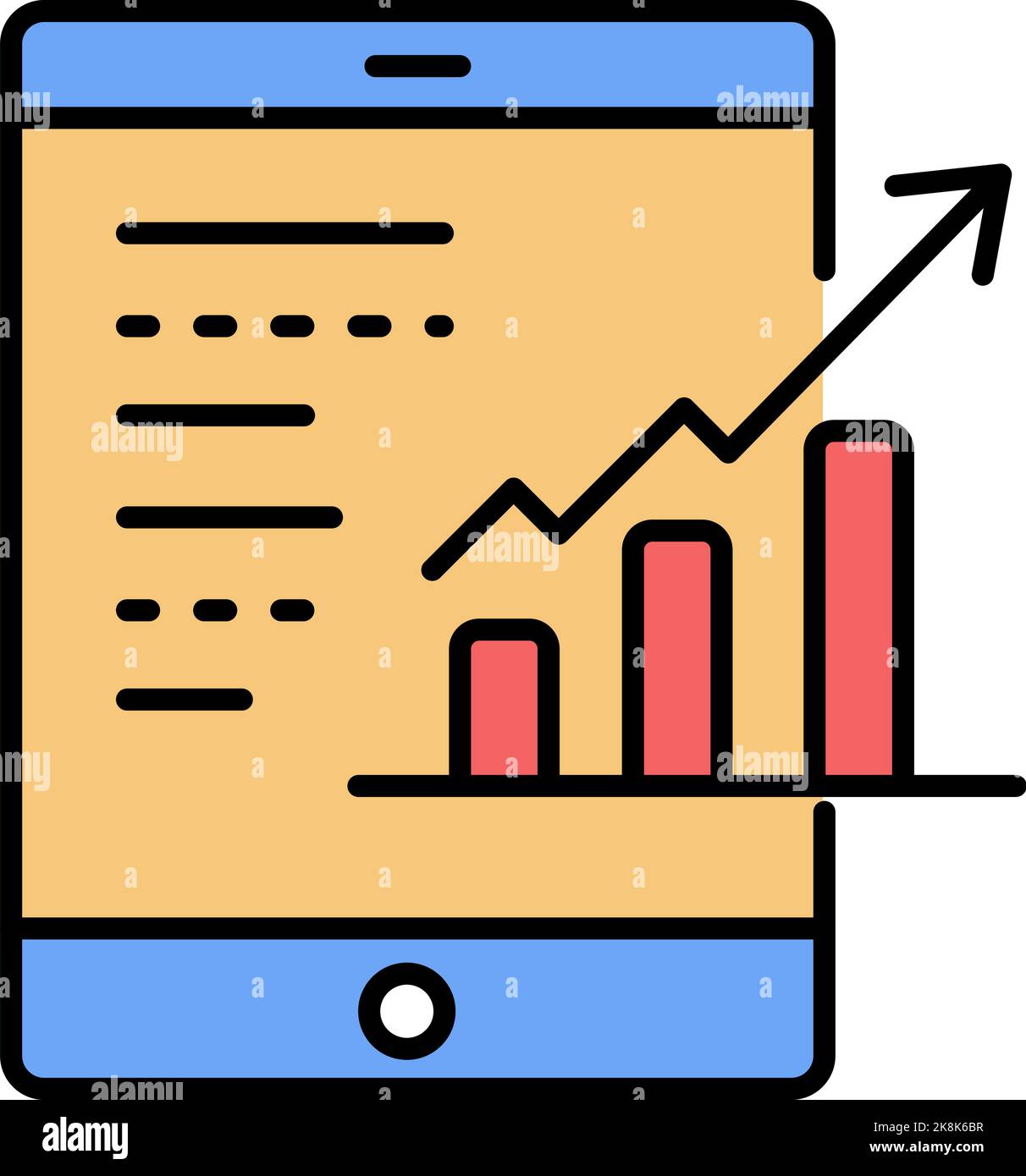 Data business graph chart mobile dashboard icon Stock Vector Image ...