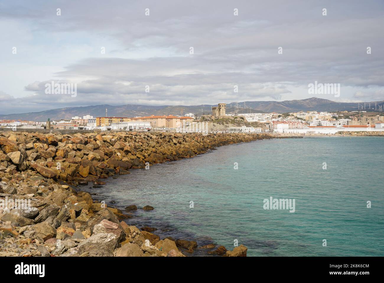 Tarifa, Spain. road to Isla de Las Palomas. Most southern point of ...