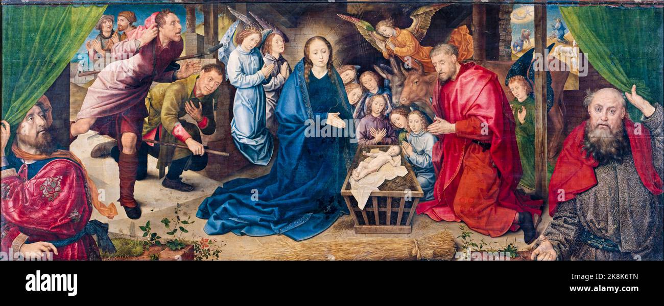 Hugo van der Goes, The Adoration of the Shepherds, painting in oil on ...