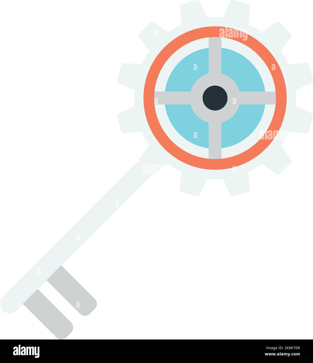 cog shaped key illustration in minimal style isolated on background ...