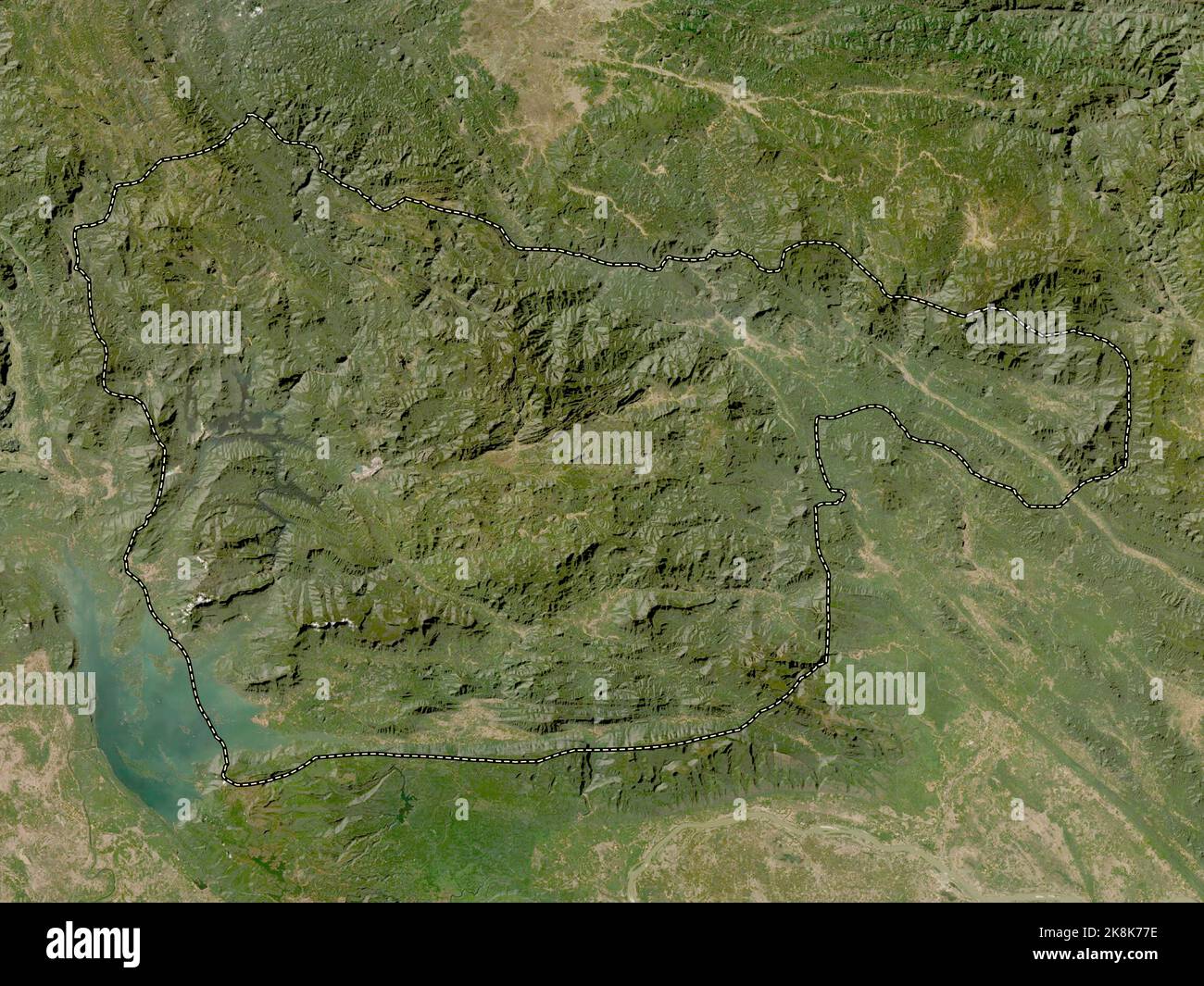 Xaisomboun, special region of Laos. Low resolution satellite map Stock ...