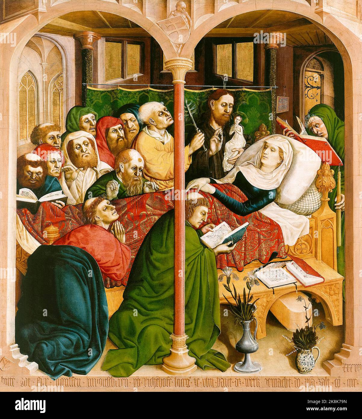 The Death of Mary: The Wings of the Wurzach Altar, painting in oil on ...