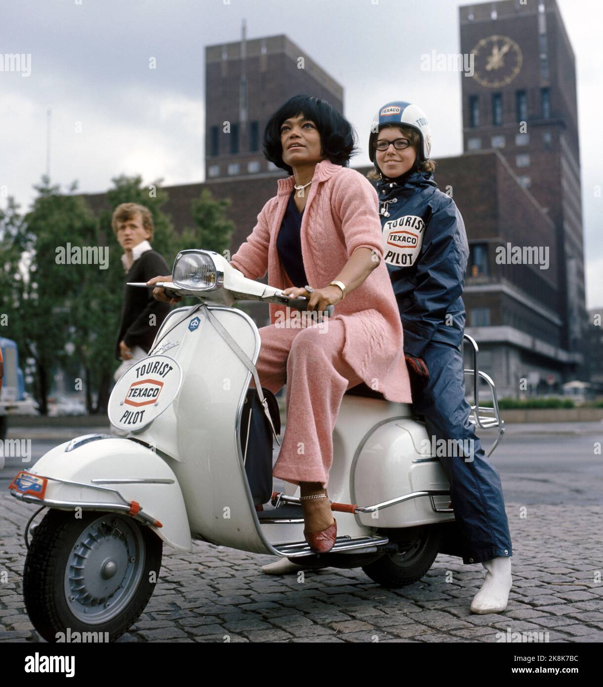Oslo July 2, 1970. Singer Eartha Kitt in Norway. Here she sits on a ...