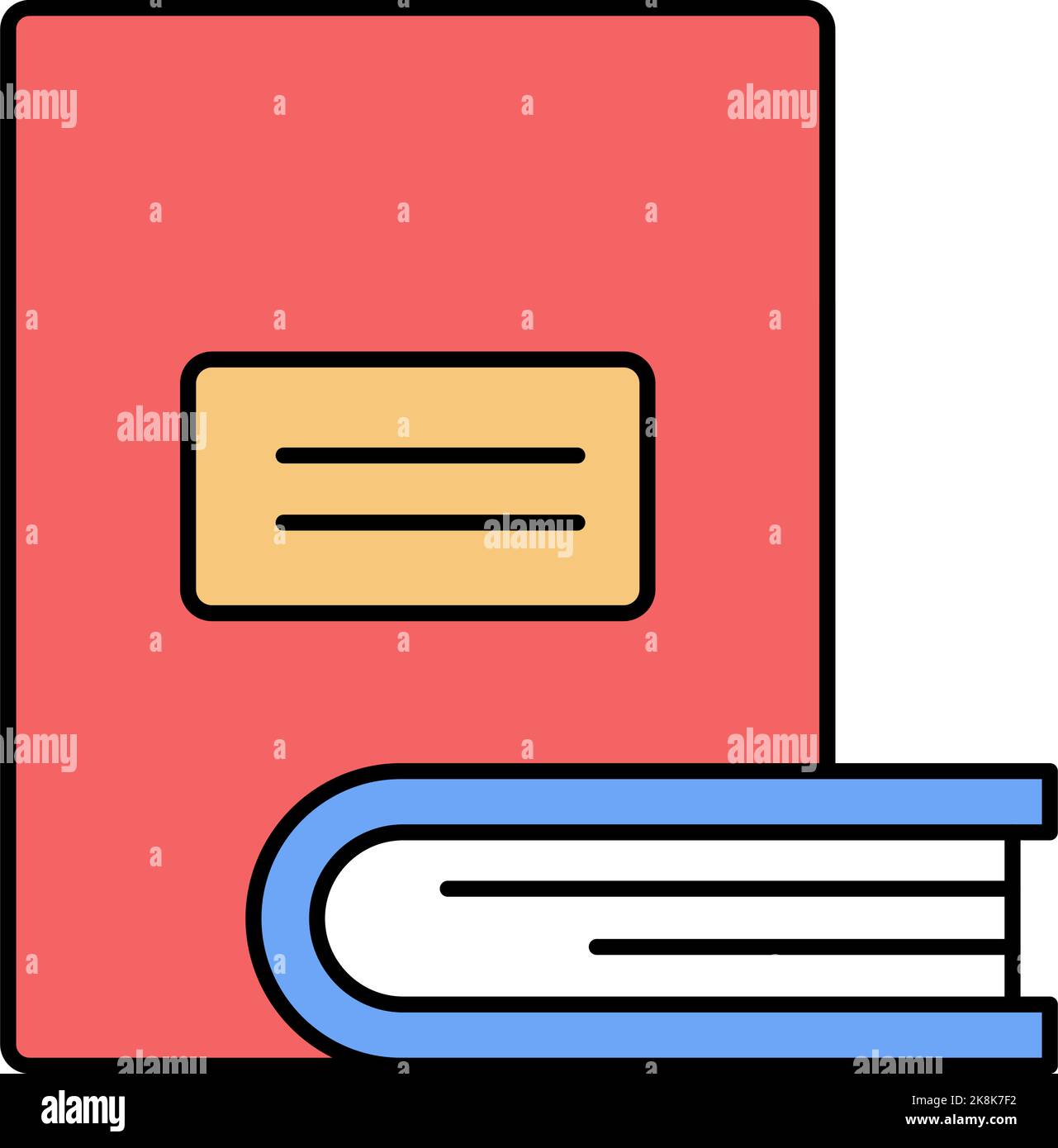 Book vector school library icon isolated textbook Stock Vector Image ...