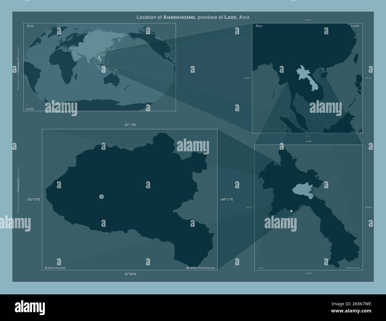 Xiangkhoang, province of Laos. Diagram showing the location of the ...