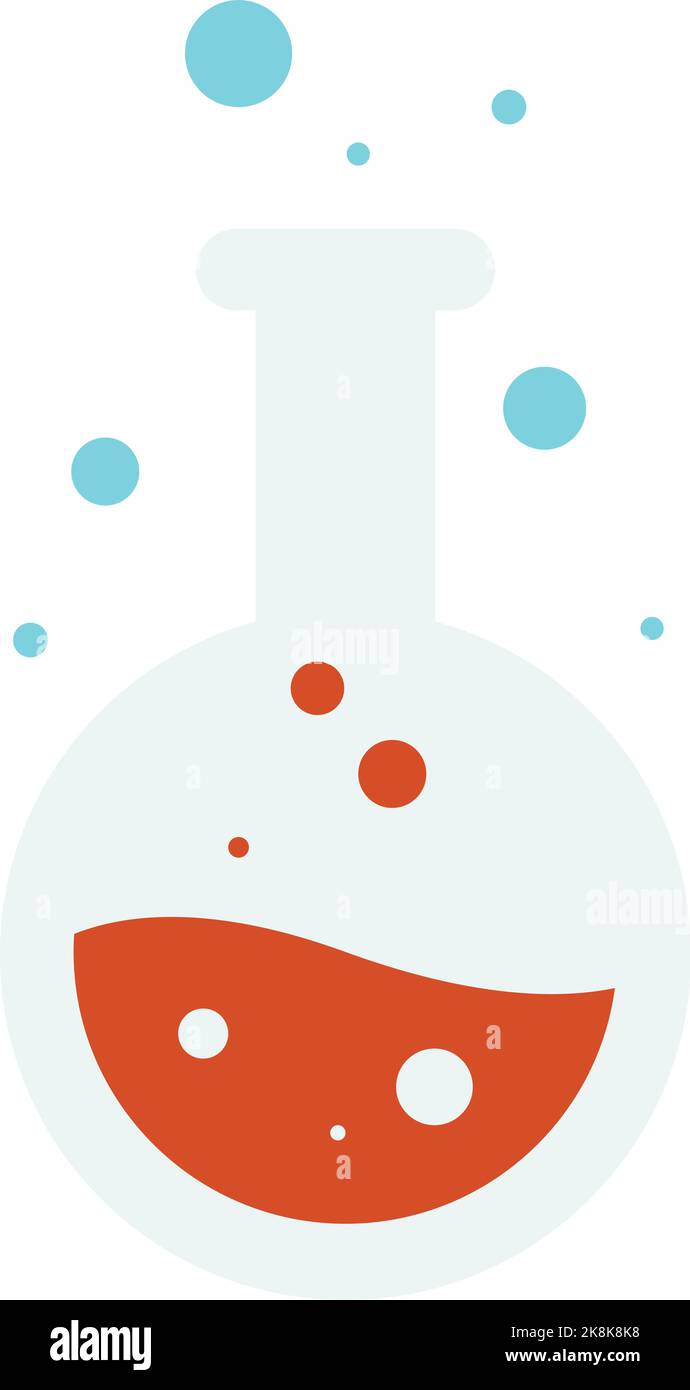 round Laboratory bottle illustration in minimal style isolated on ...