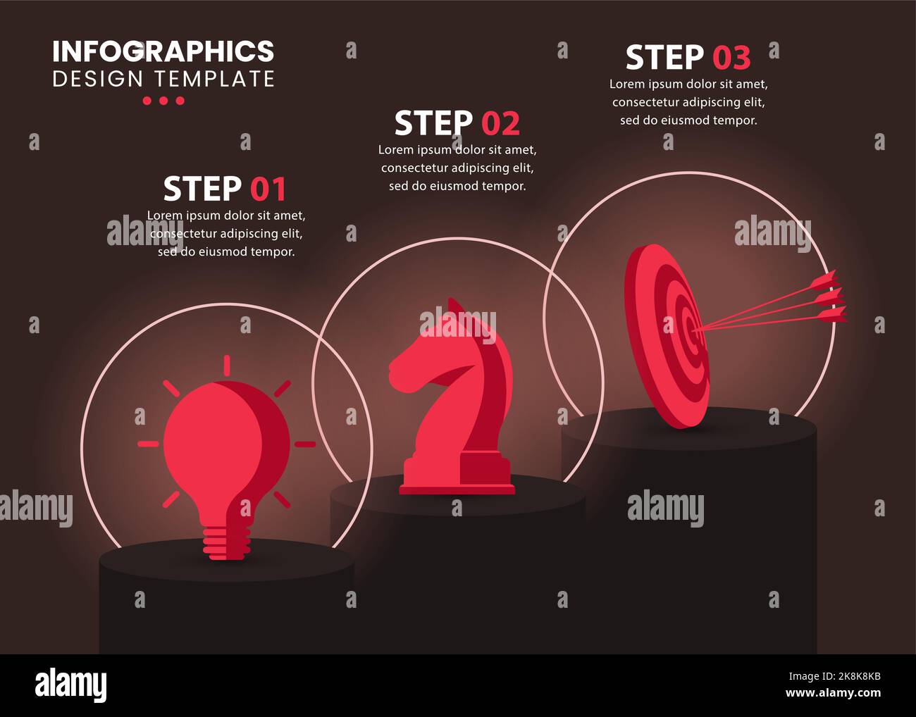 Infographic template with icons and 3 options or steps. Column. Can be ...
