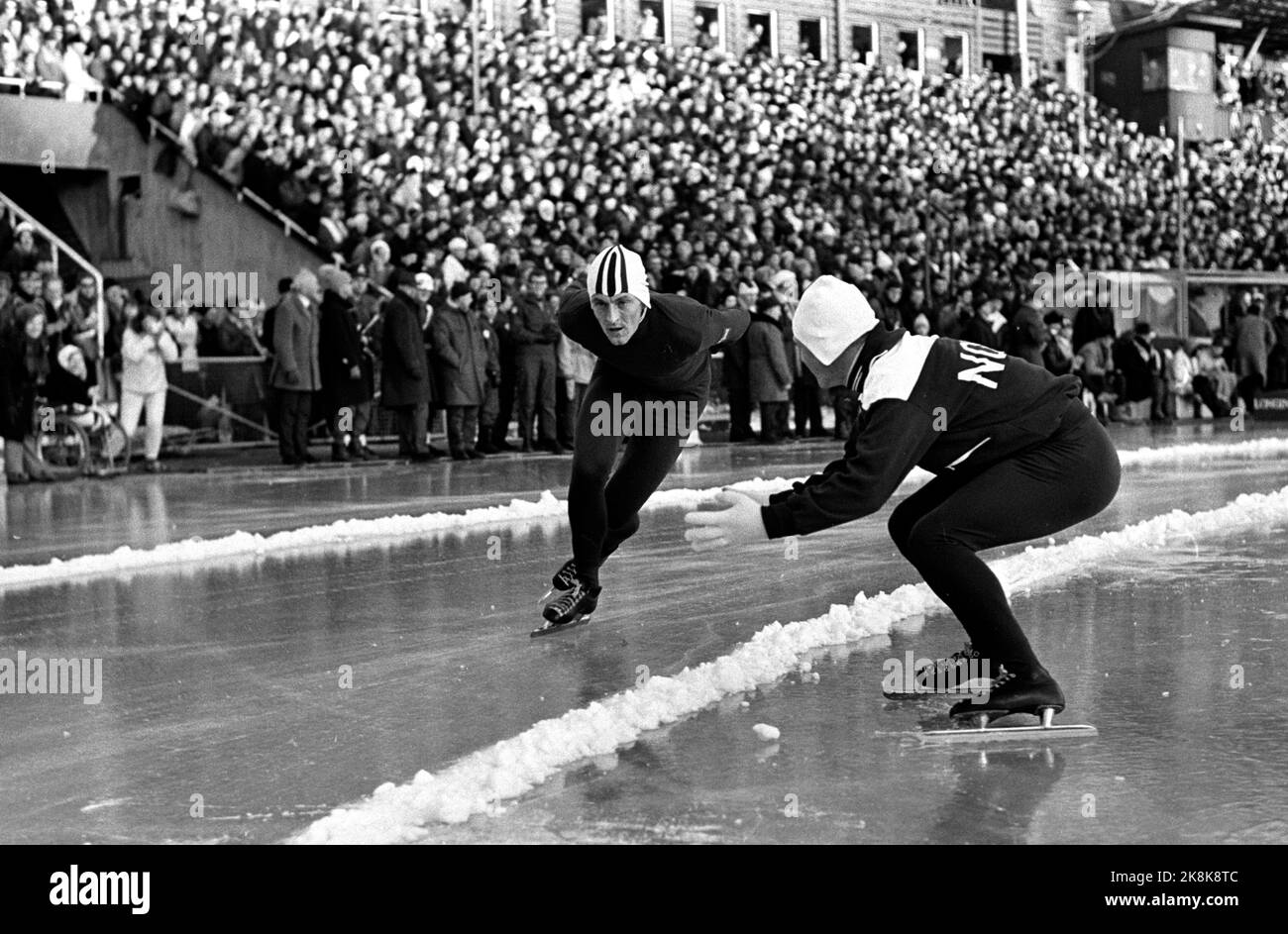 Oslo 19680128 skating, fast run, the European Championship on skating ...