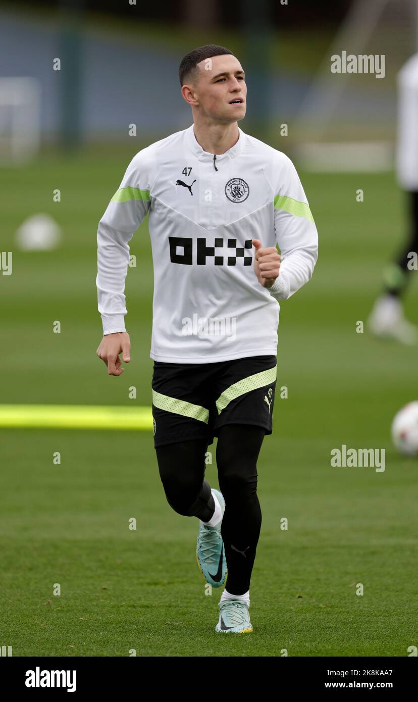 Manchester City's Phil Foden during a training session at the City ...