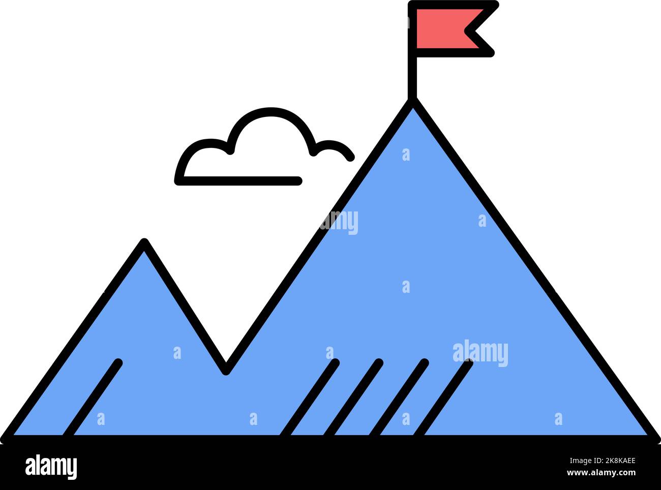 Mountain top vector goal path to success icon Stock Vector Image & Art ...