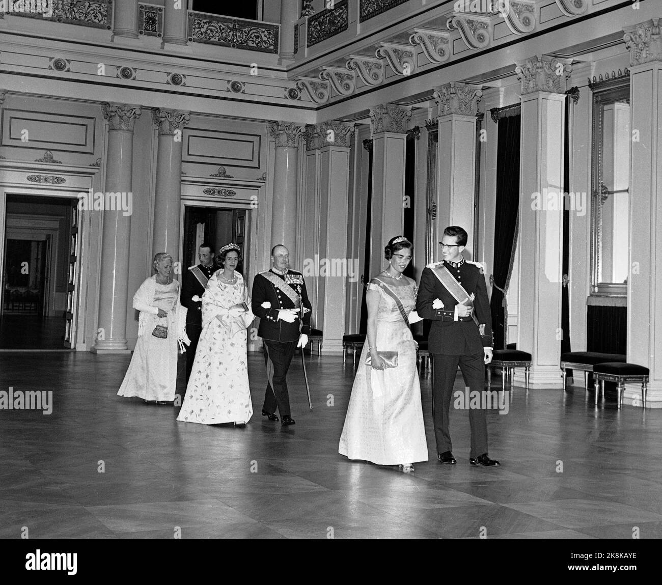 Oslo 19650614 The Belgian royal couple Queen Fabiola and King Baudouin ...
