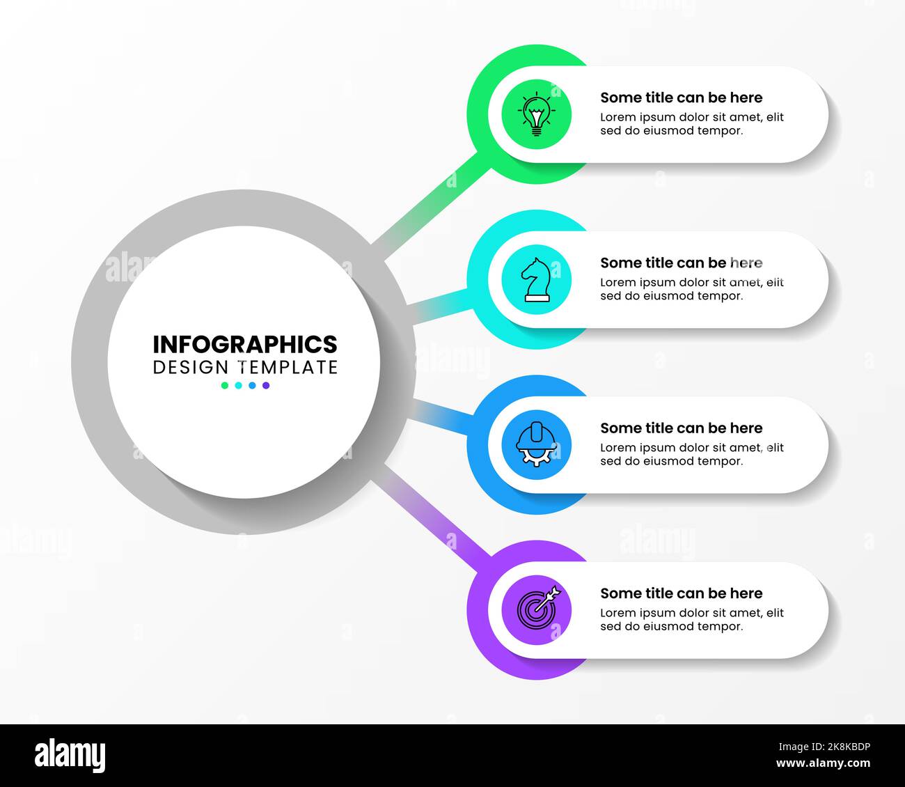 Infographic template with icons and 4 options or steps. Circle. Can be ...