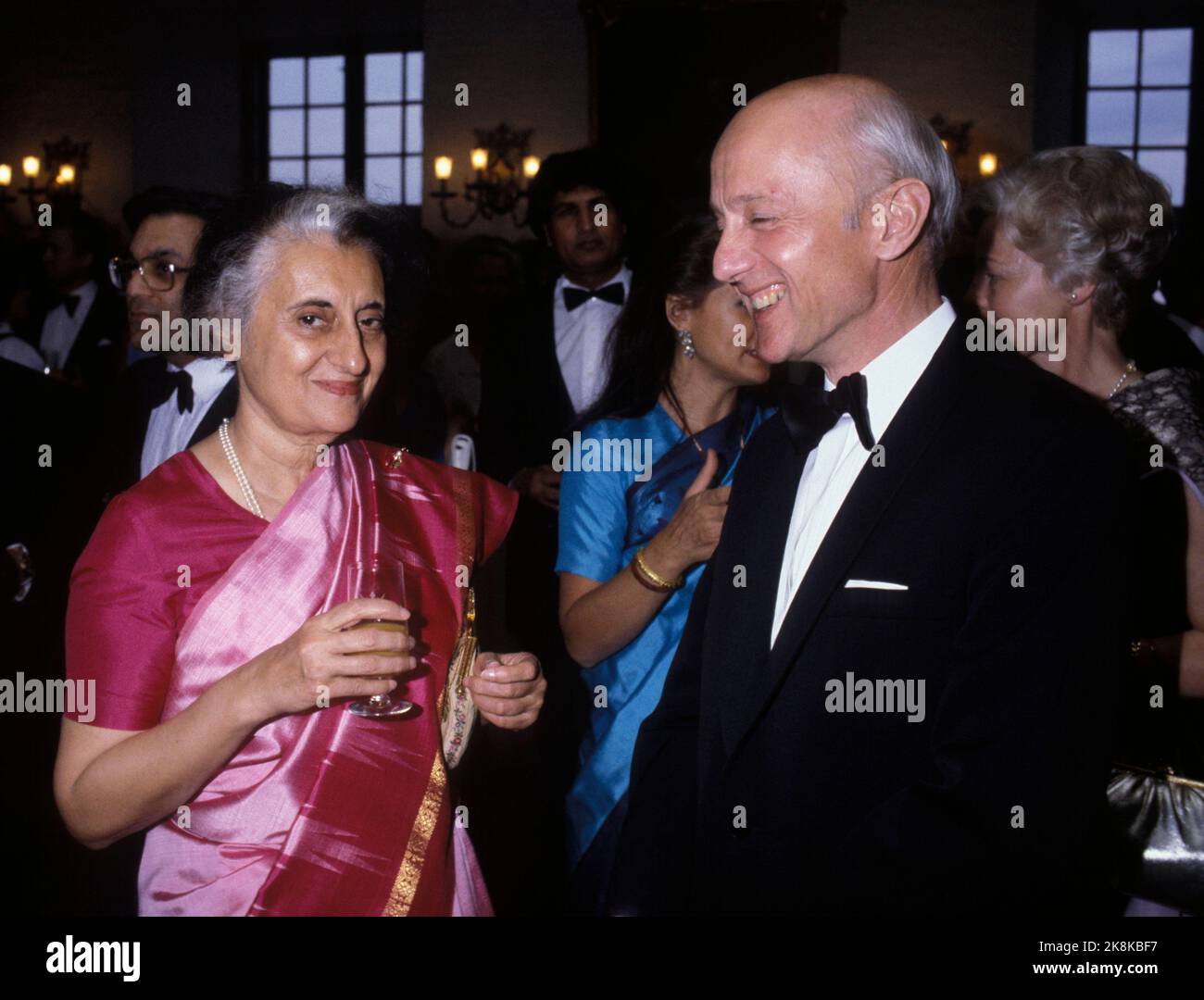 Oslo June 1983. Prime Minister Indira Gandhi visits Norway. Here ...