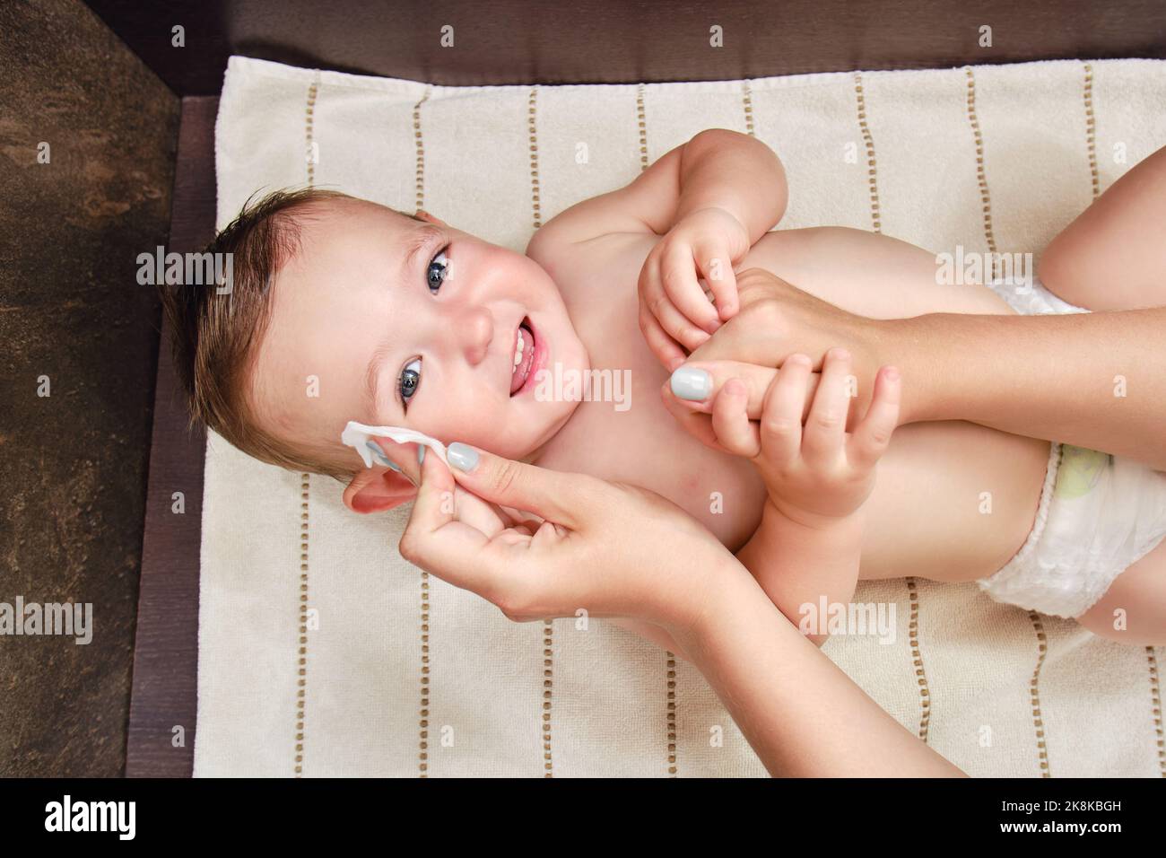 Child washing face bed hi-res stock photography and images - Alamy