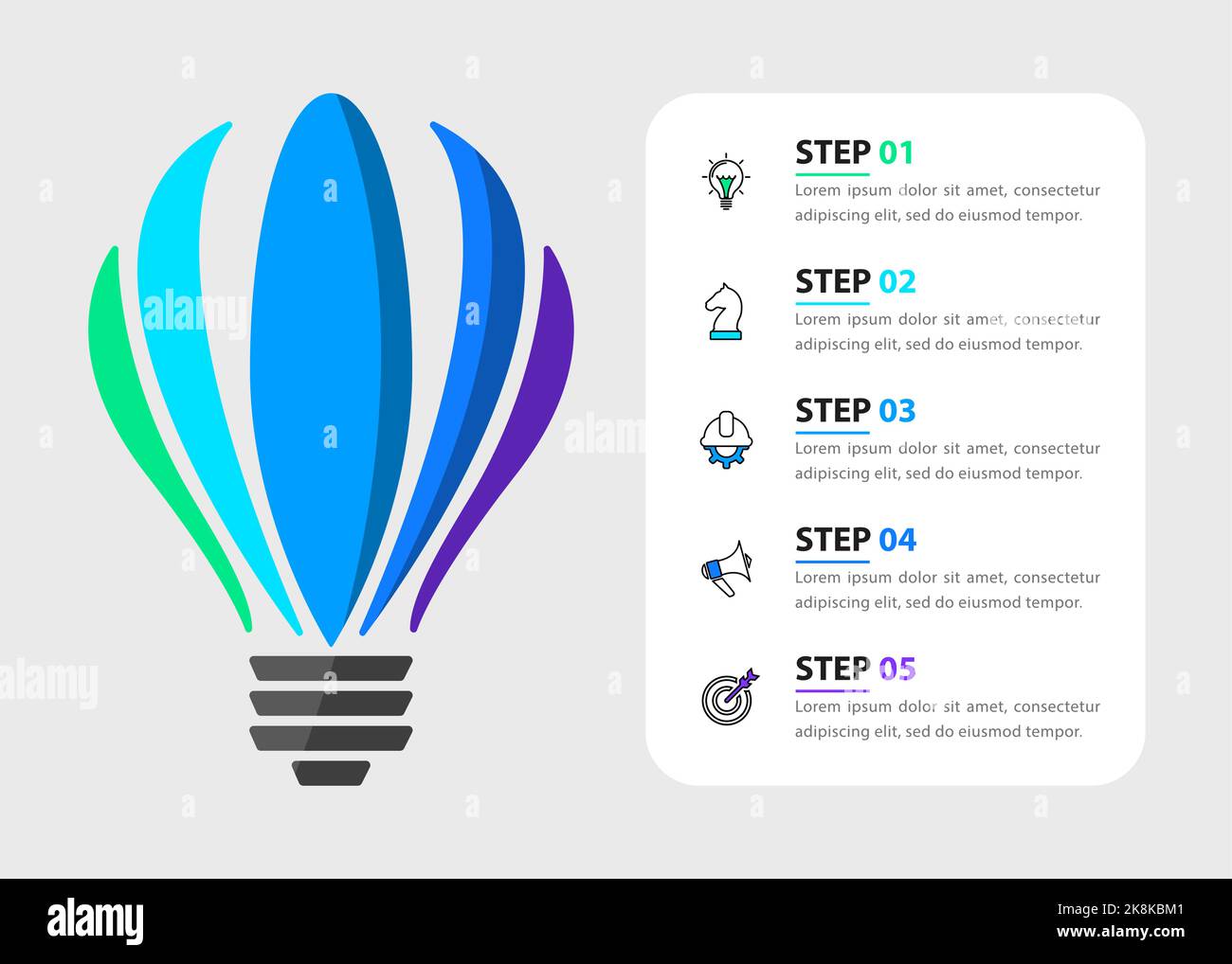 Infographic template with icons and 5 options or steps. Can be used for workflow layout, diagram ...