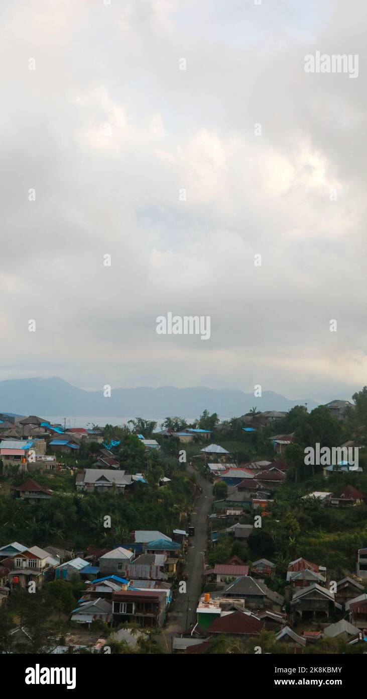 a village on a hill in Minahasa Stock Photo - Alamy