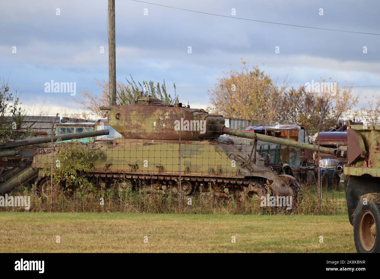 A Military Tank storage in greenery yard Stock Photo - Alamy