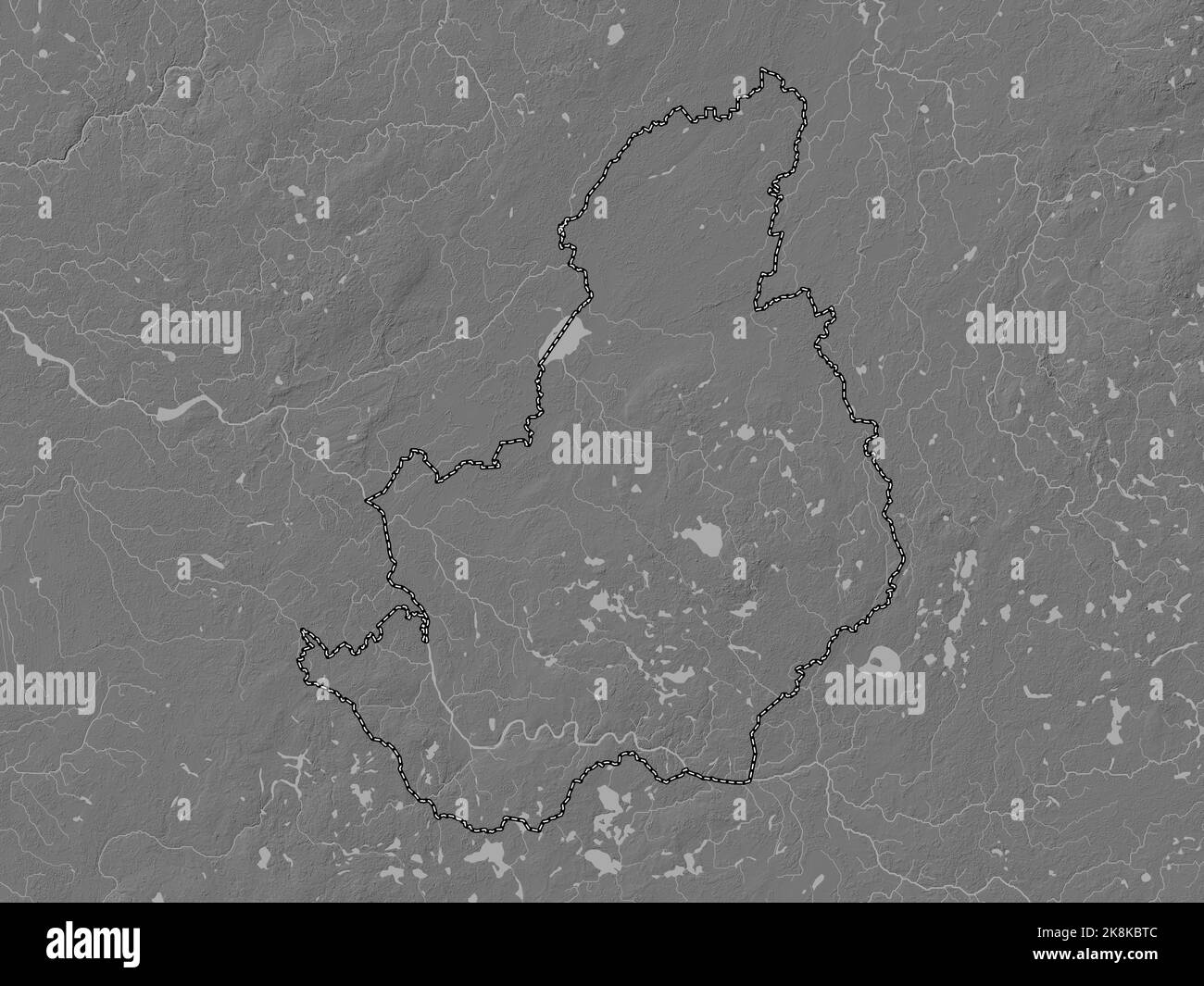 Latgale, province of Latvia. Bilevel elevation map with lakes and ...