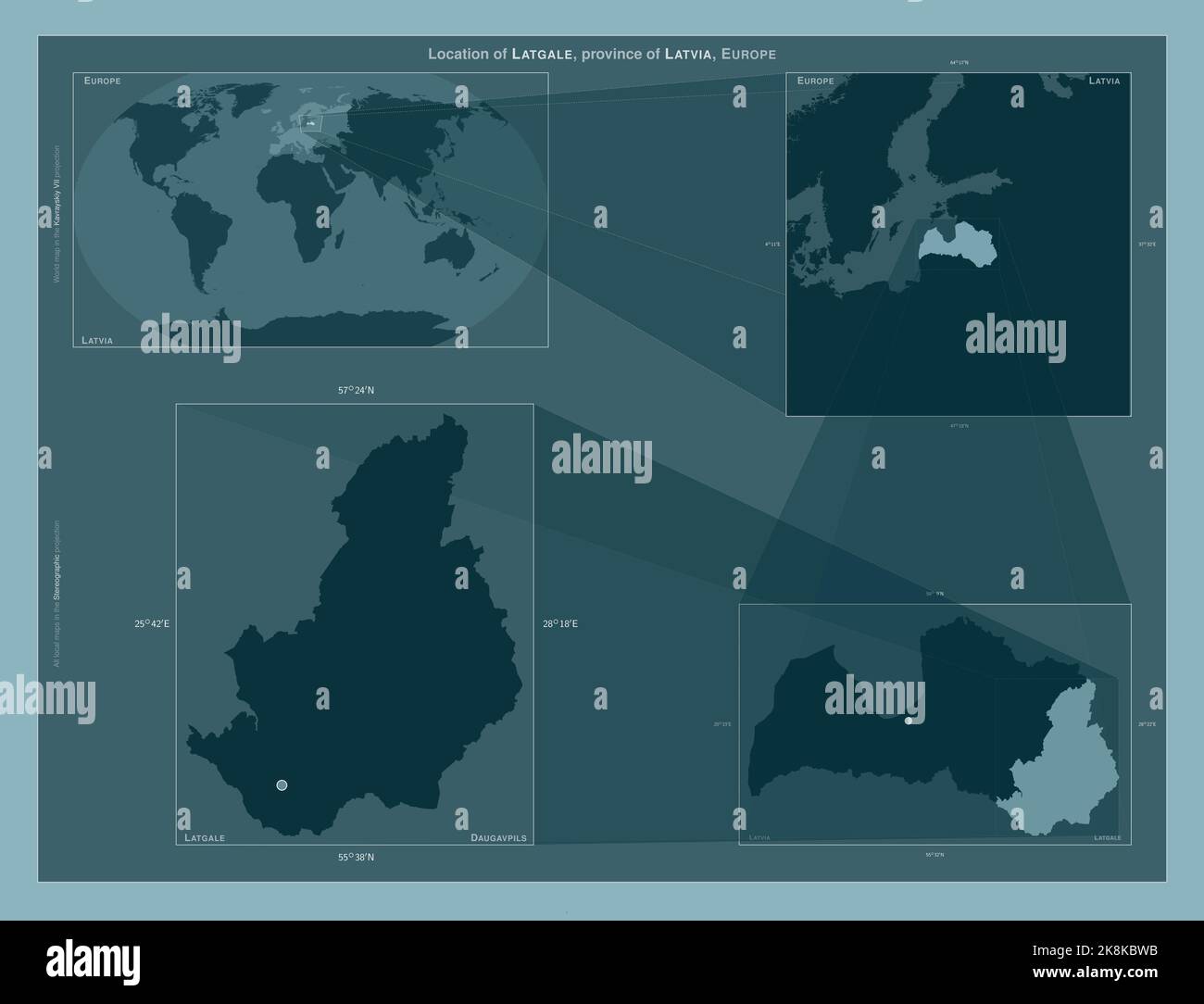 Latgale, province of Latvia. Diagram showing the location of the region ...