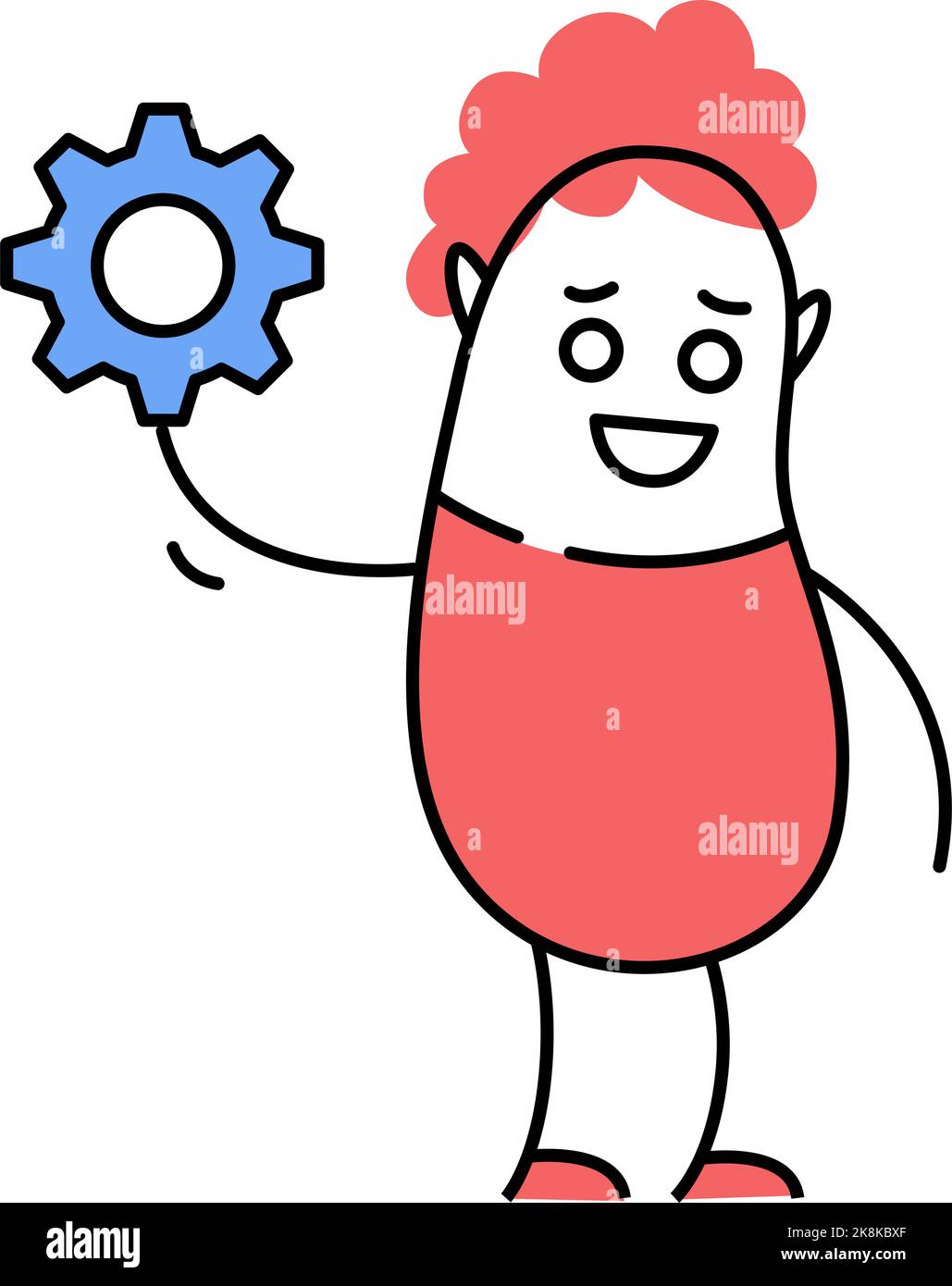 Character cogwheel flat vector hi-res stock photography and images - Alamy
