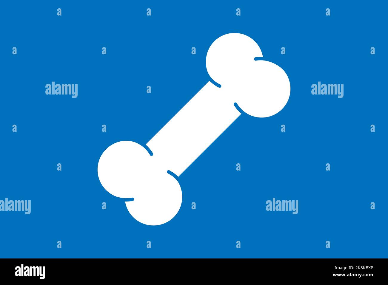 Human bone symbol isolated on blue background. Human organ icon. Vector ...