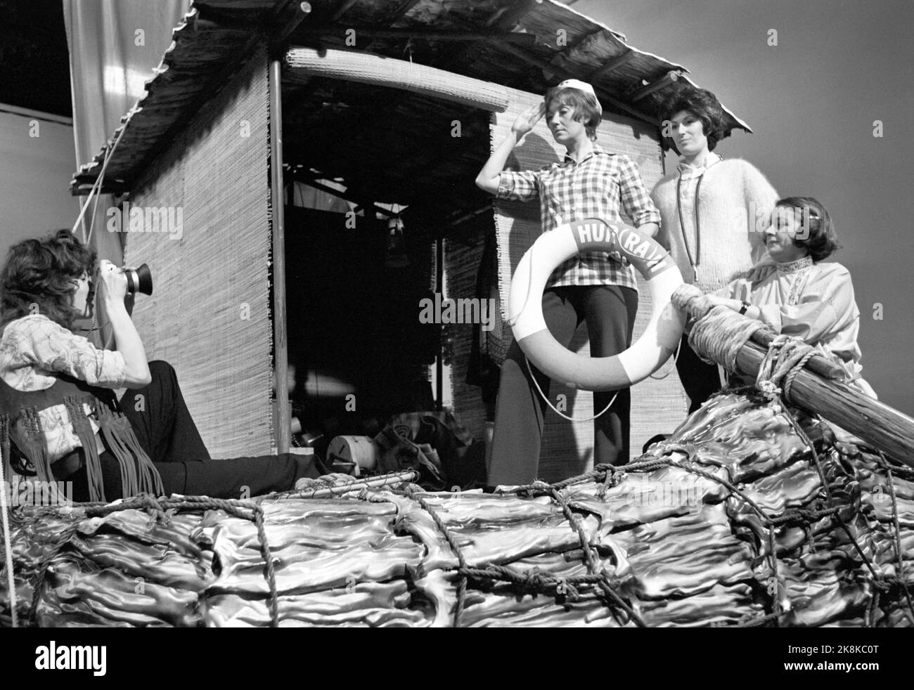 Oslo March 1971 NRK sends a fleet made of dry fish with five women on ...
