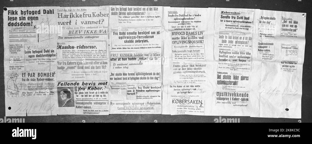 1936. The Cow case. Newspaper spread. On August 8, 1934, Fredrikstad's ...