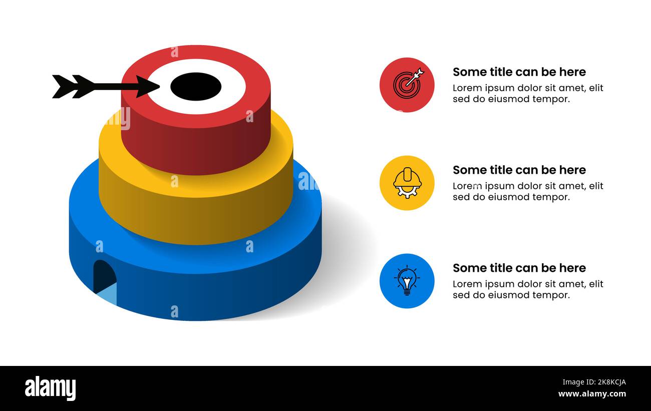 Infographic template with icons and 3 options or steps. Target. Can be ...
