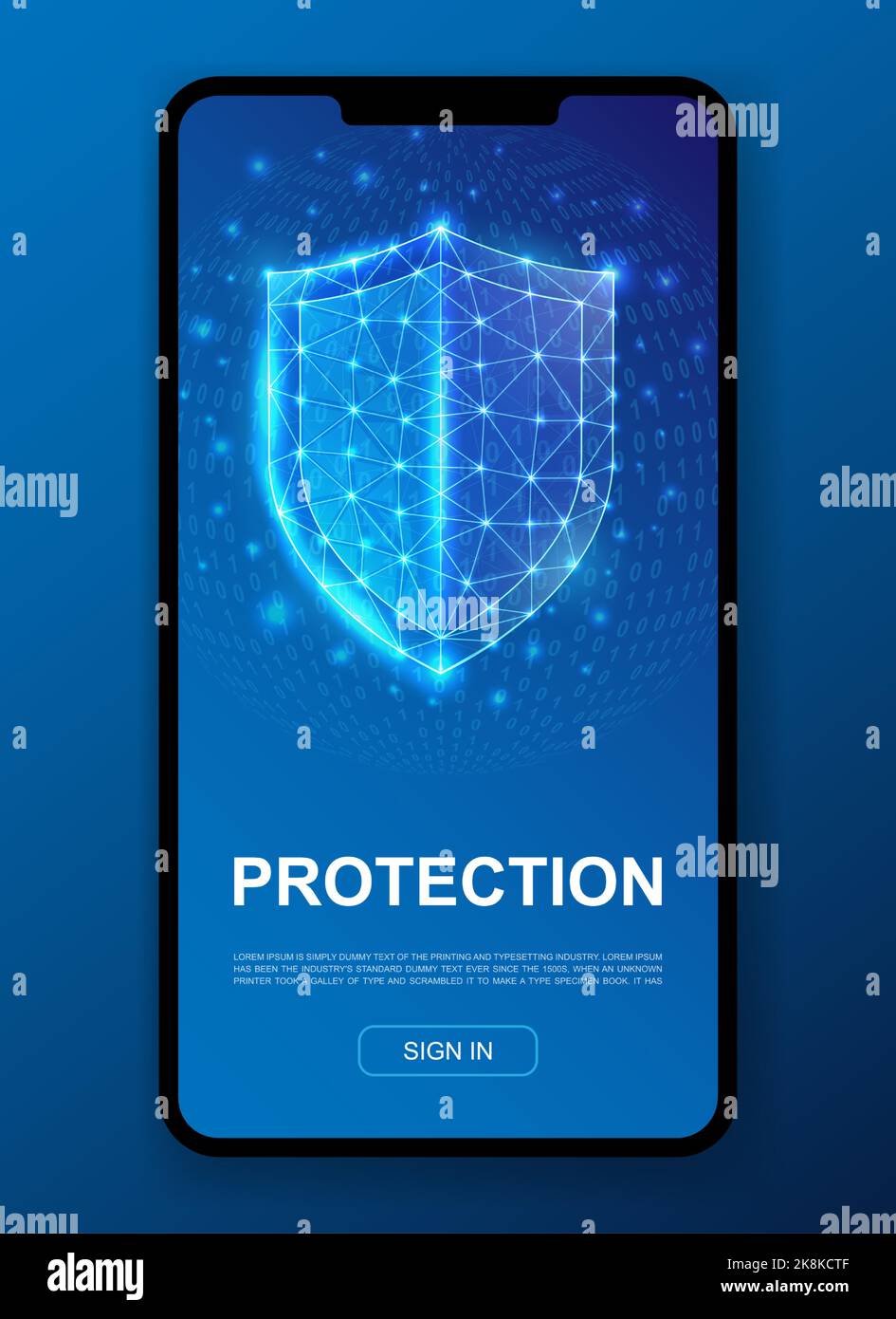 Shield 3d polygonal symbol for UI, UX design template. Low poly ...