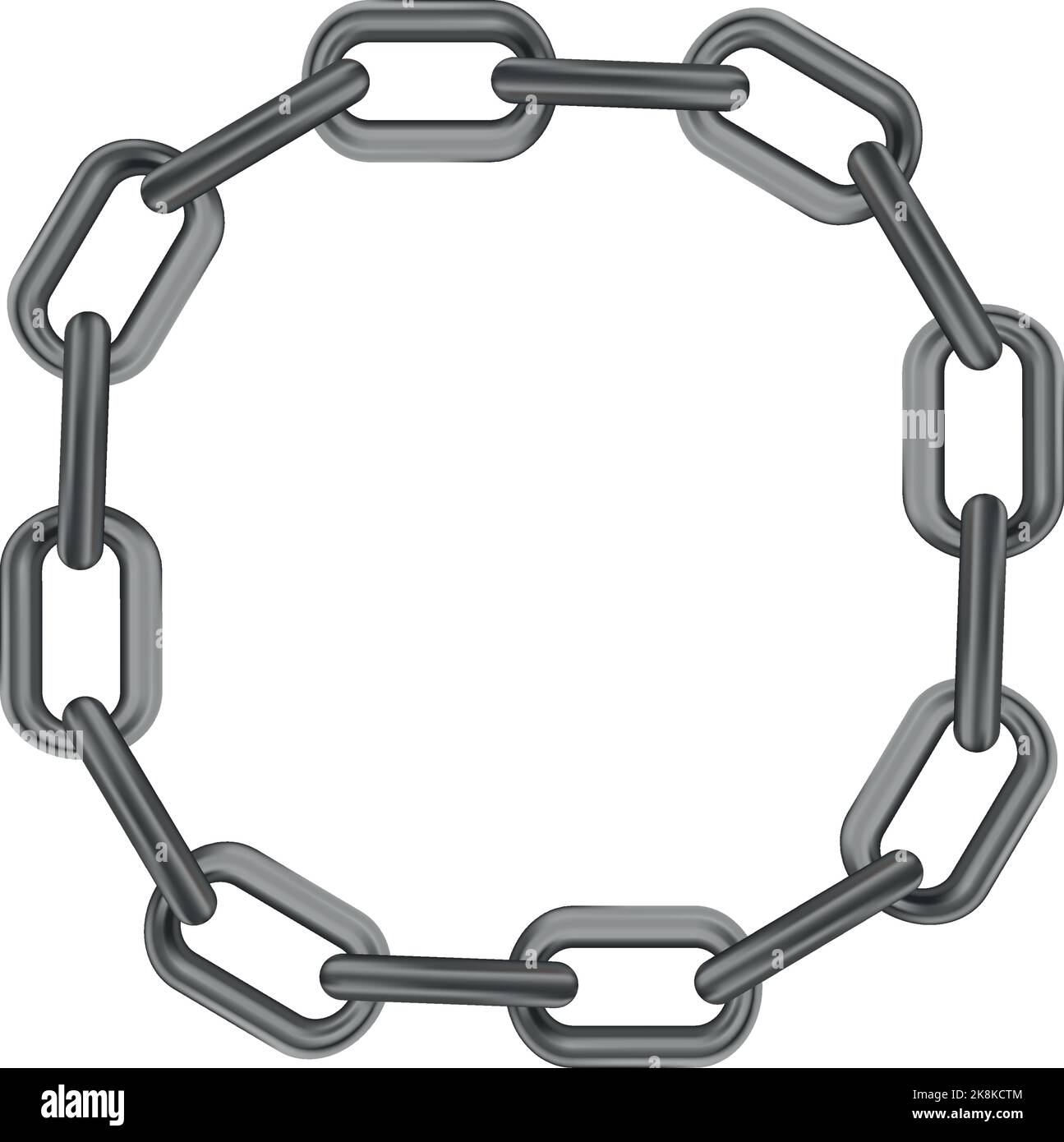 Metal realistic black chain on white panoramic background - Vector ...