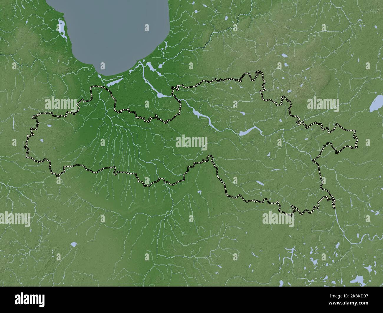Zemgale, province of Latvia. Elevation map colored in wiki style with ...