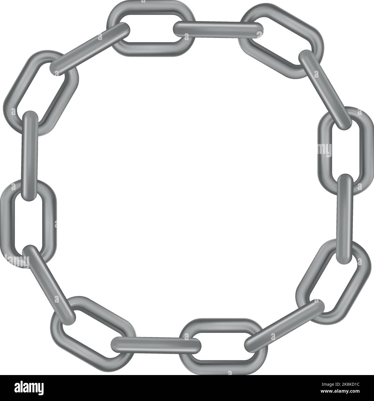 Metal realistic silver chain on white panoramic background - Vector ...