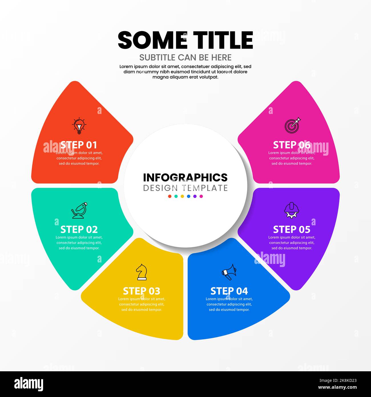 Infographic template with icons and 6 options or steps. Circle. Can be ...