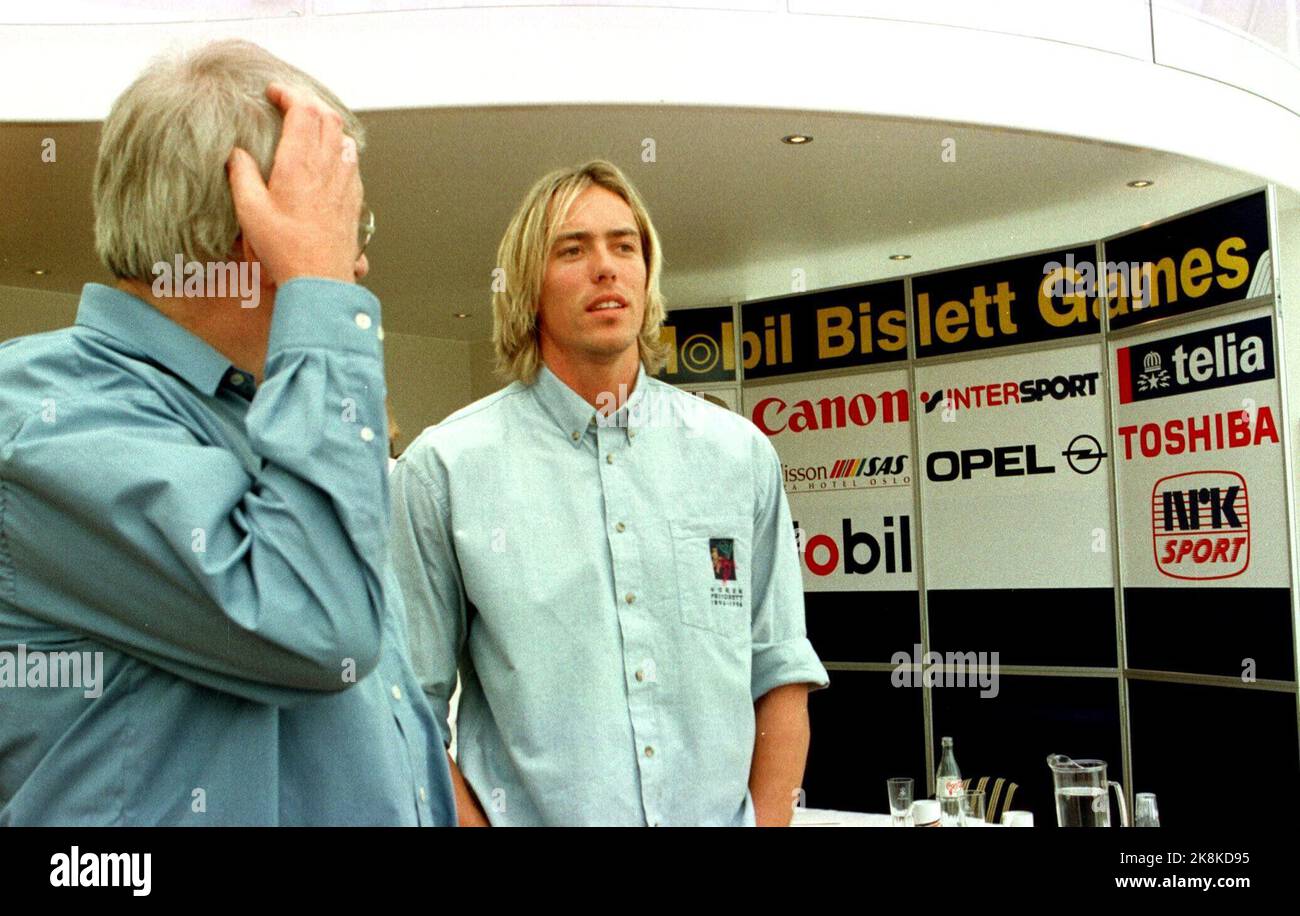 Oslo 19970617: Athlete Geir Moen and Svein Arne Hansen, Meet Director ...
