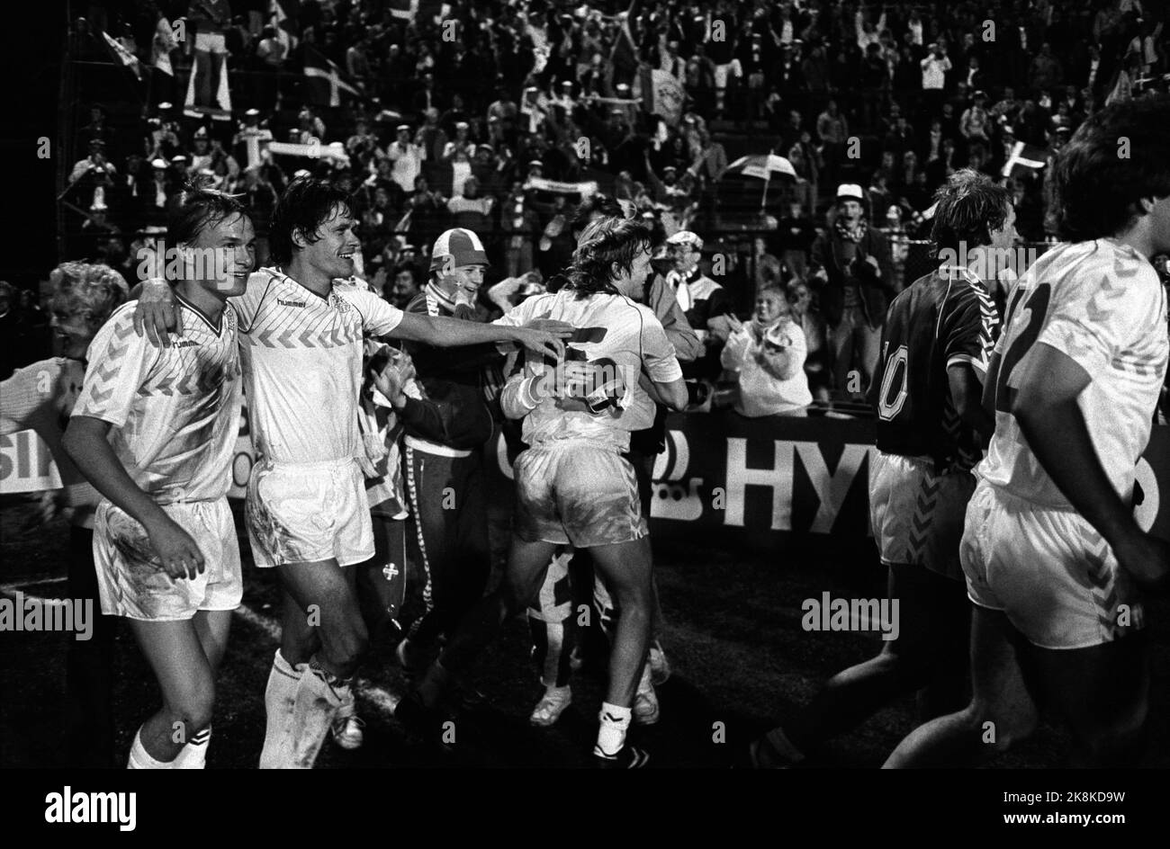 Oslo October 16, 1985. Ullevål Stadium. Norway - Denmark 1 - 5. Happy ...