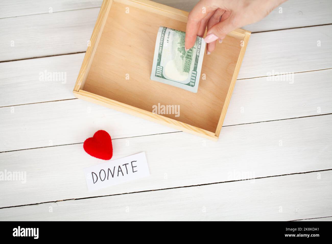 Donations and Charity. Donation Concept. Box of Donations and Heart on ...